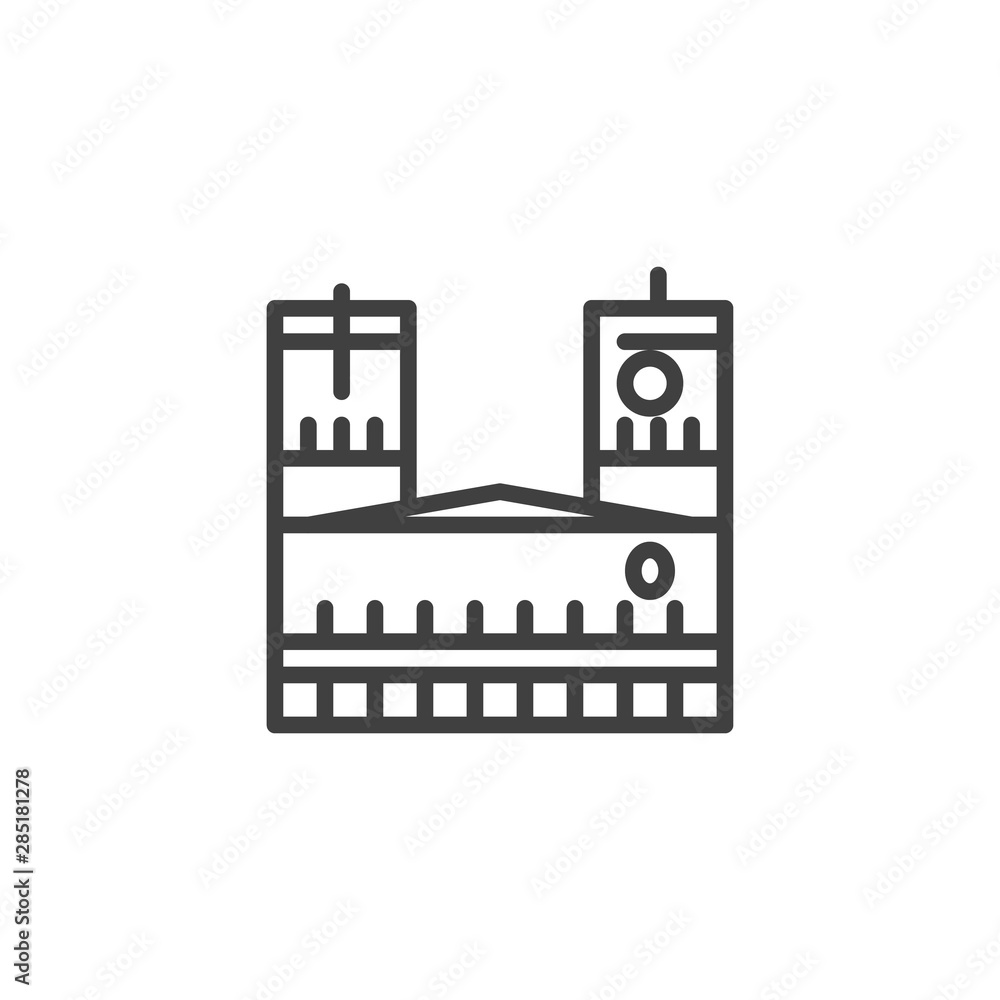 Oslo famous landmarks line icon. linear style sign for mobile concept ...