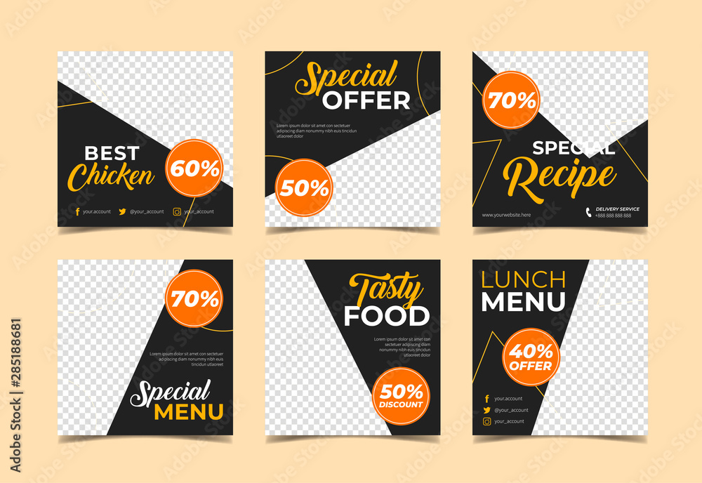 Food promotional banner Vol.2 Stock Vector | Adobe Stock