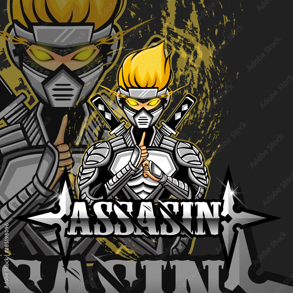 Assassin sport mascot logo design Stock Vector | Adobe Stock