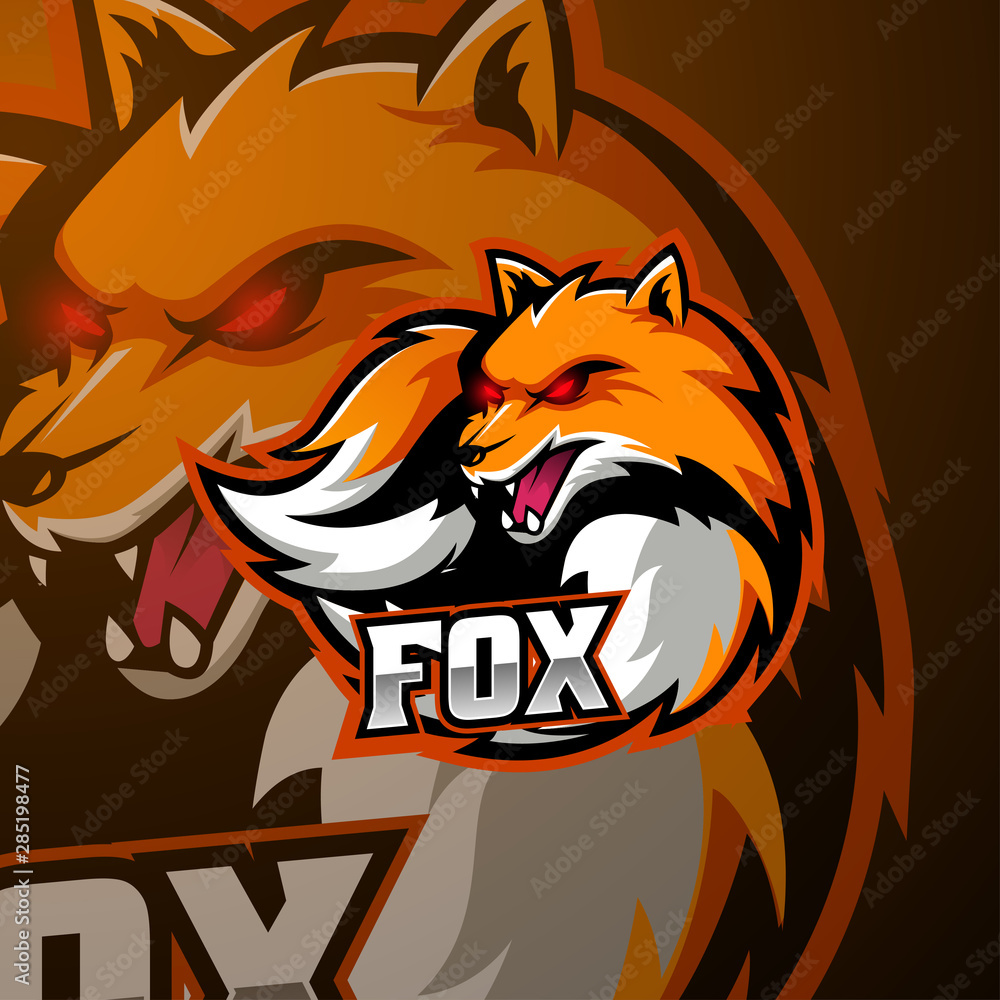 Angry fox mascot logo design Stock Vector | Adobe Stock