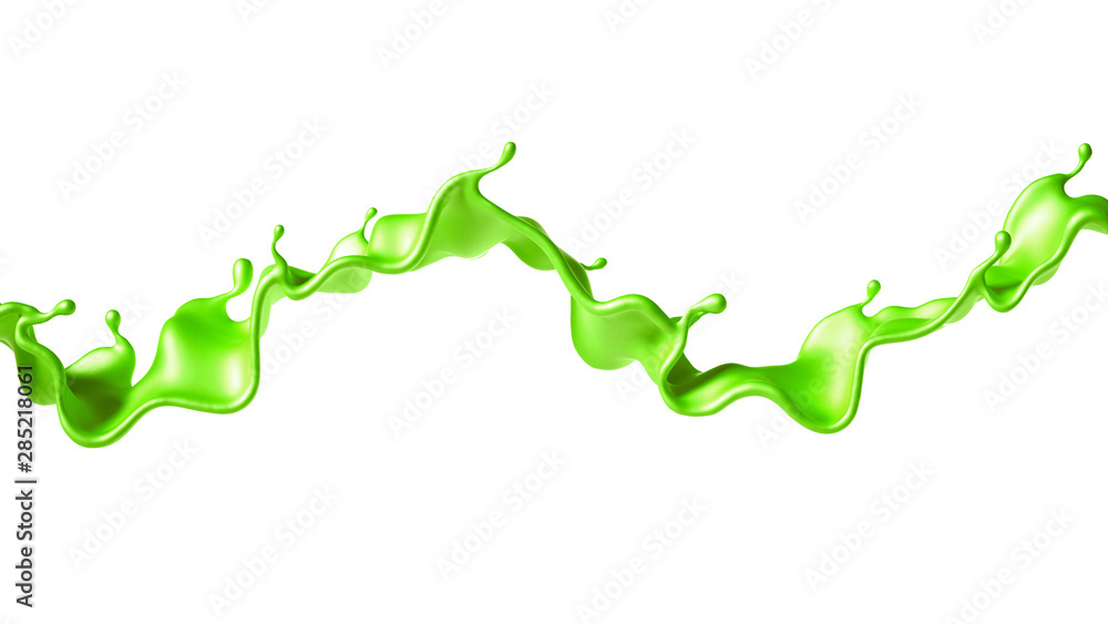 Beautiful green paint splash. 3d illustration, 3d rendering. Stock ...