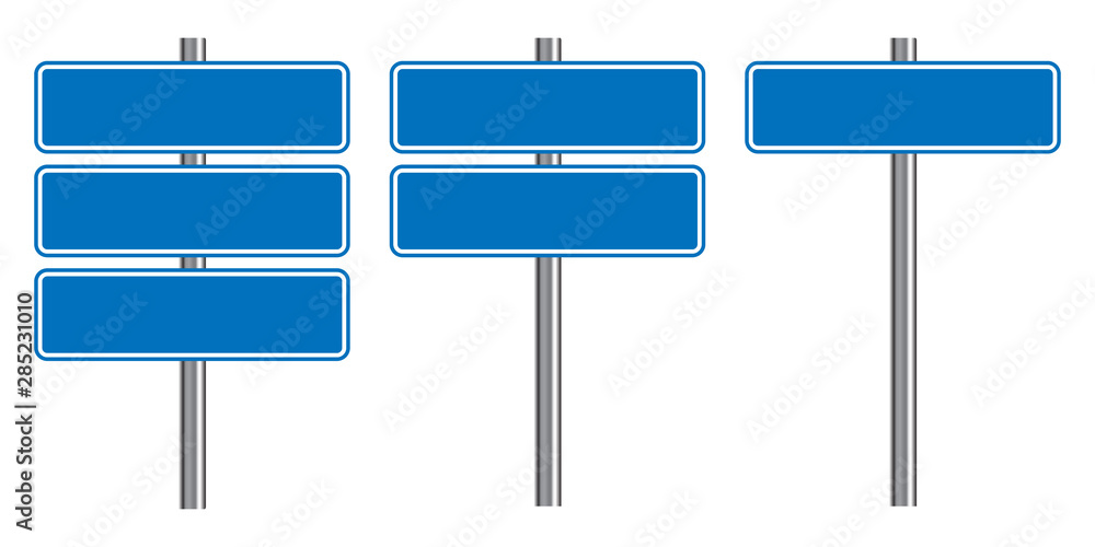 Blank Blue Road Signs