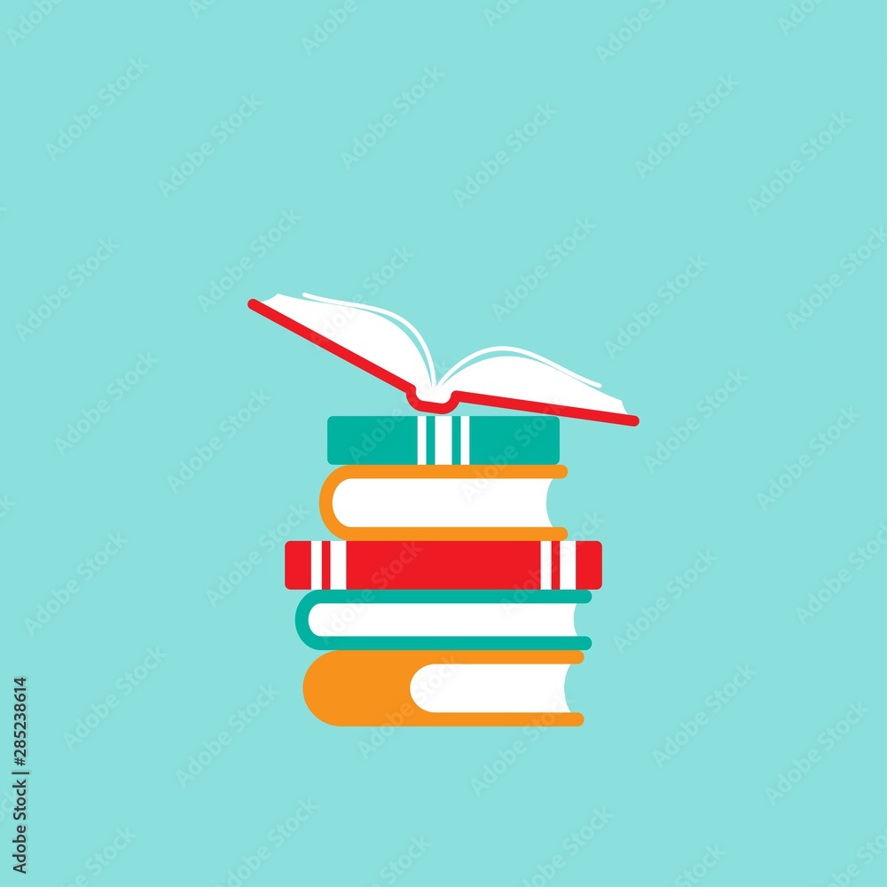 Blue And Orange Book Stack