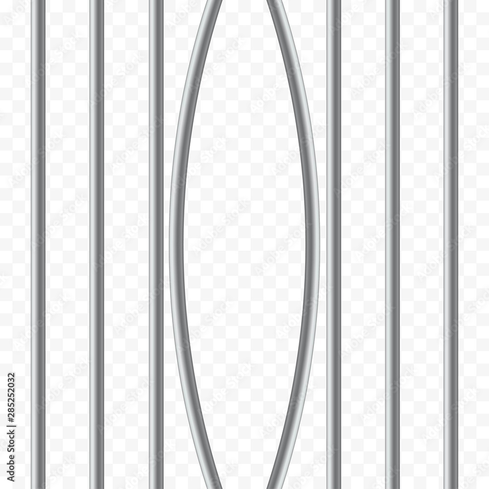 Realistic broken prison metal bars on transparent background. Iron cage ...