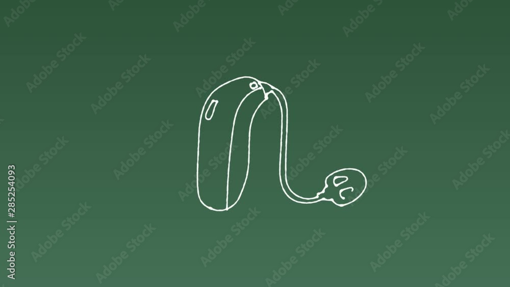 Doodle video hearing aid. Animation drawing of the hearing aid for deaf ...