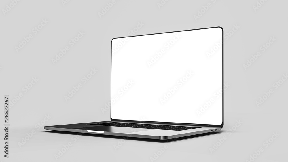 Laptop template isolated on white. Mockup. Stock Photo | Adobe Stock