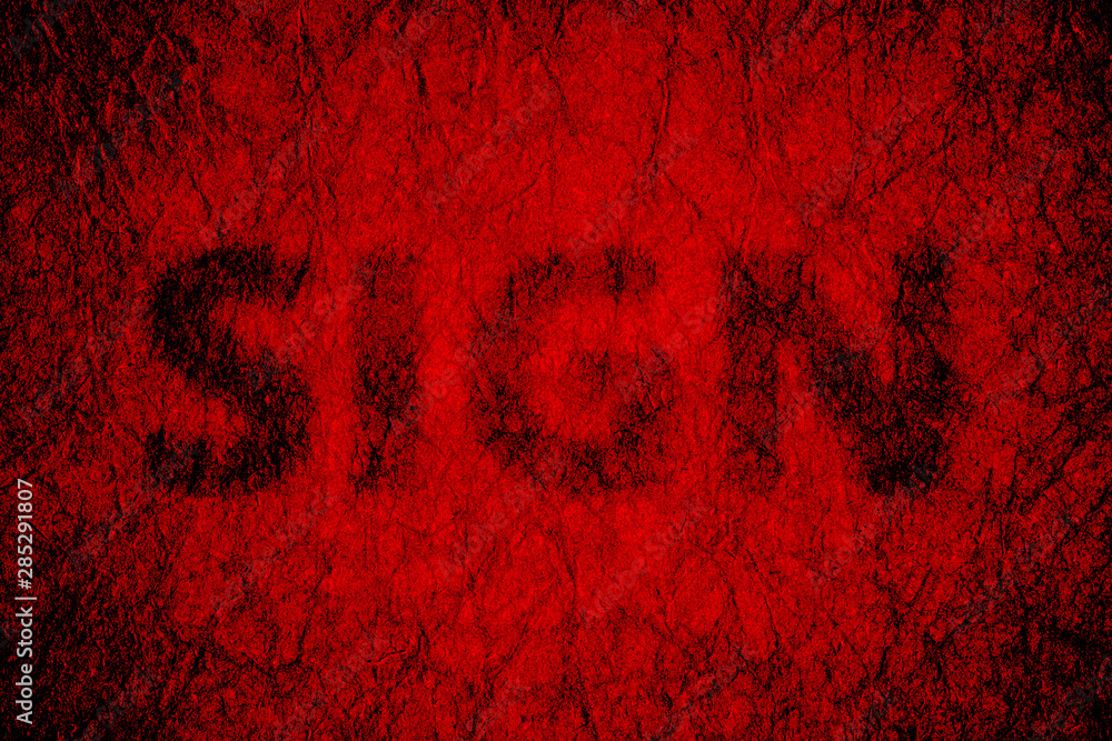 Abstract red background with dark vignette frame, grunge layout. Metal ...