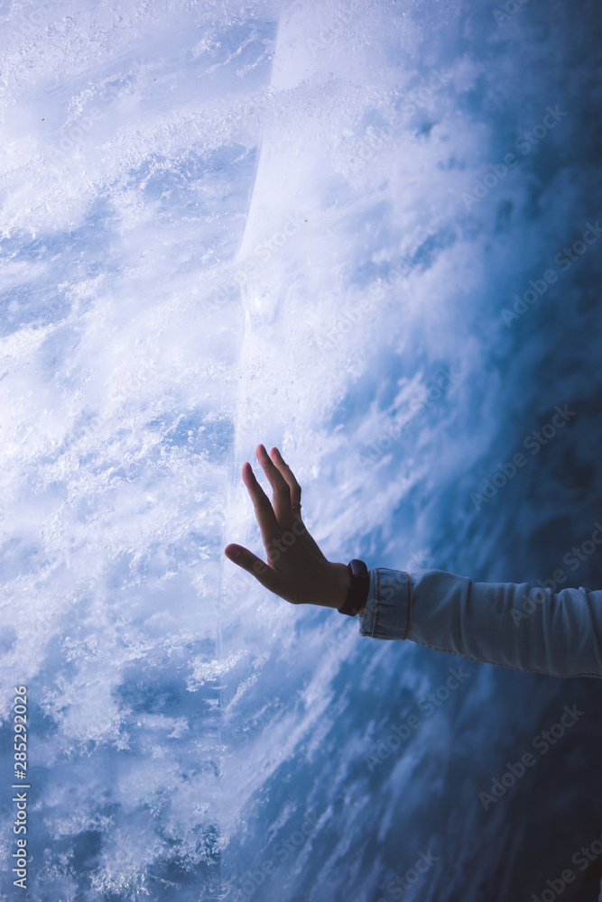 Ice tunnel fragment. Ecology. Melting problem. Climate Change. Freeze ...