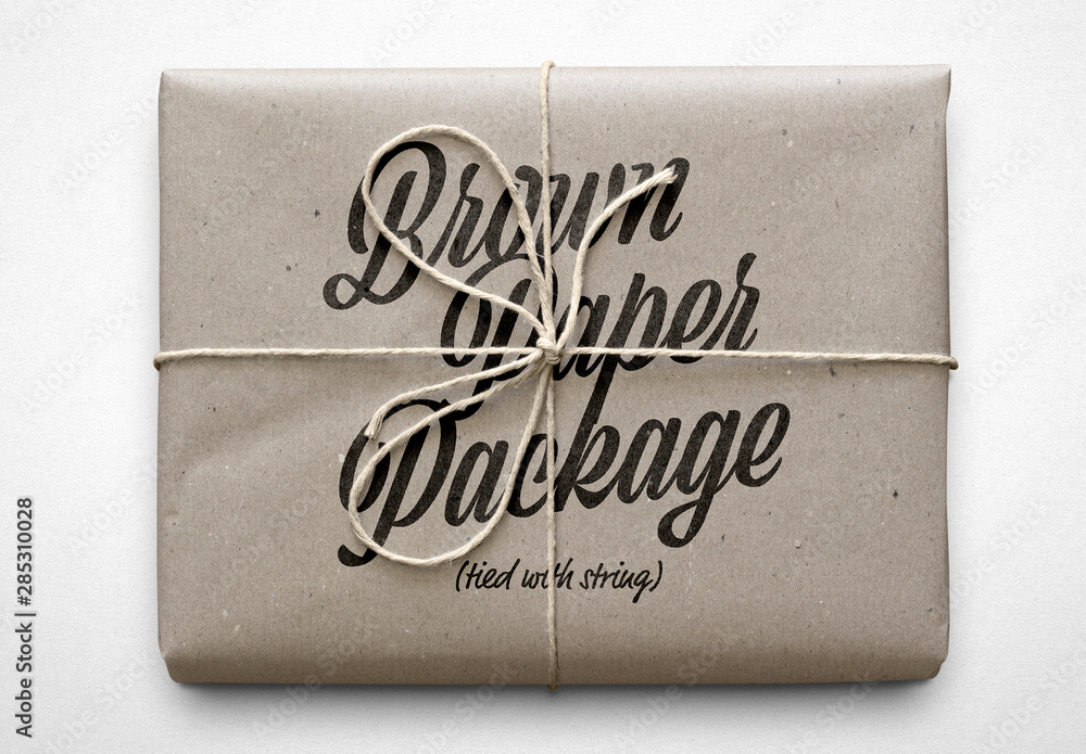 Brown Paper Package Mockup Stock Template | Adobe Stock