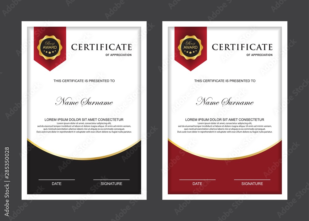 Certificate Premium set template awards diploma background vector ...