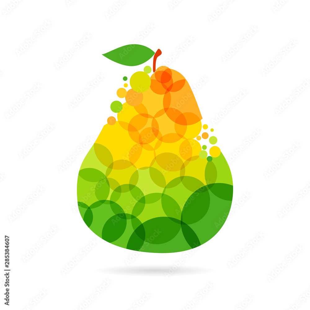 Vettoriale Stock Pear logotype concept. Green and yellow coloured logo ...
