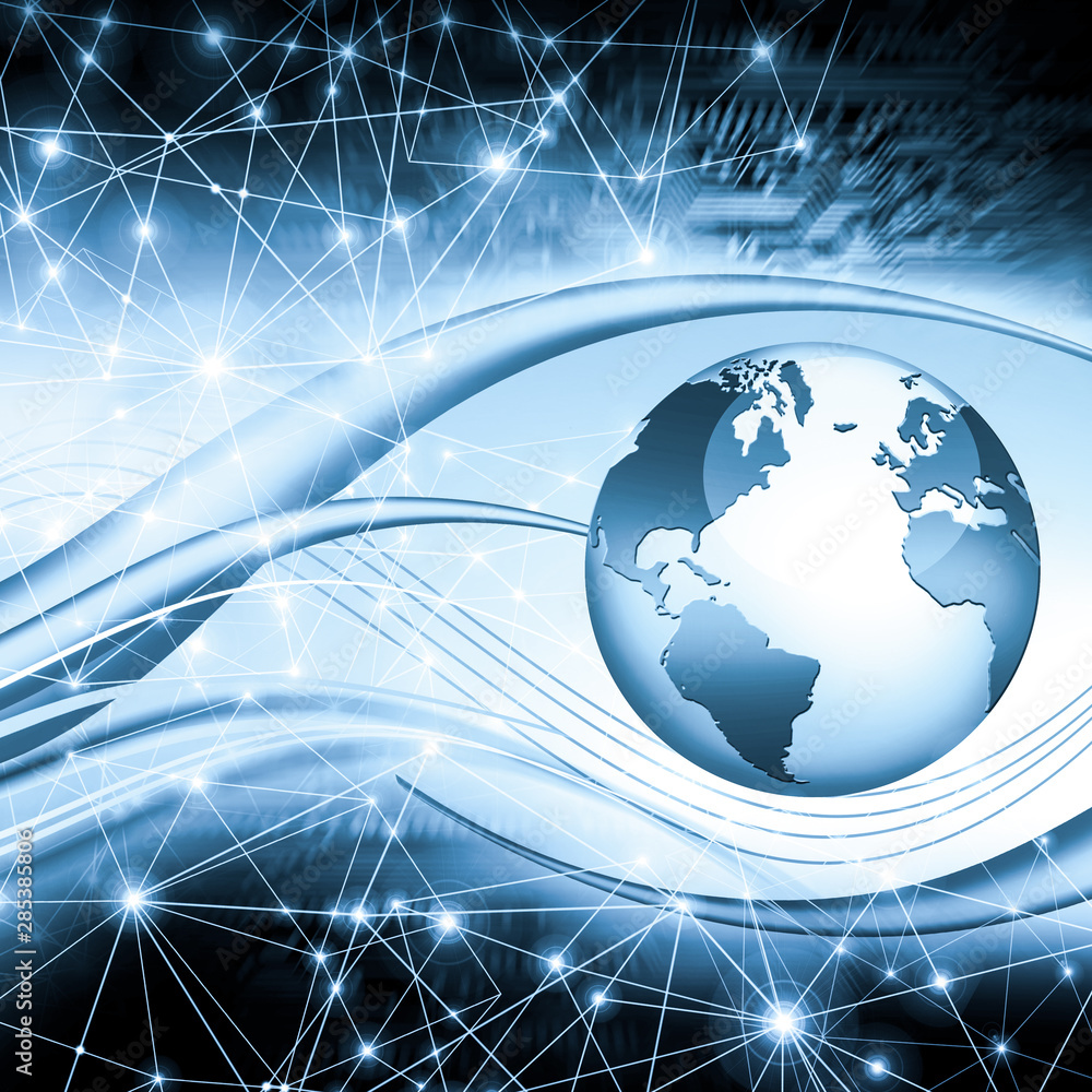 Best Internet Concept of global business. Globe, glowing lines on ...