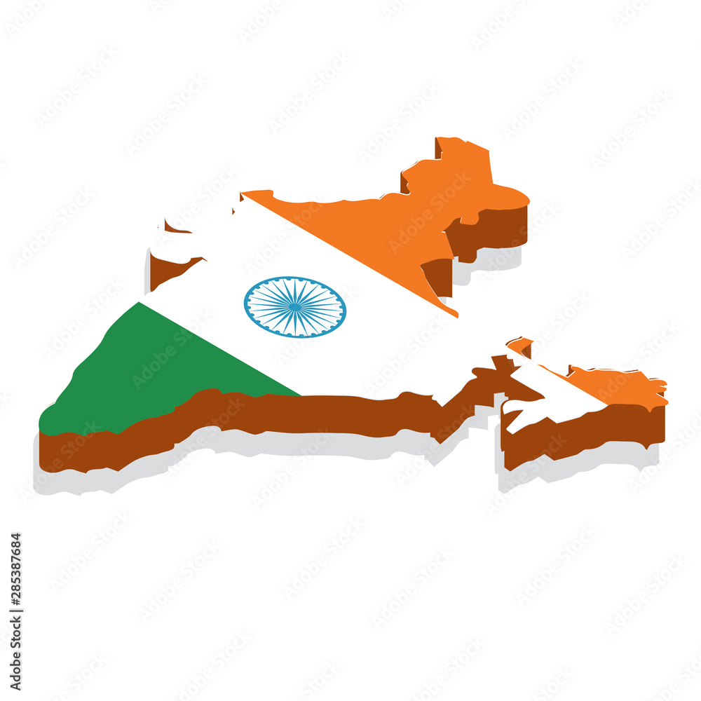 Map India vector isometric concept. 3d flat illustration of Map India ...
