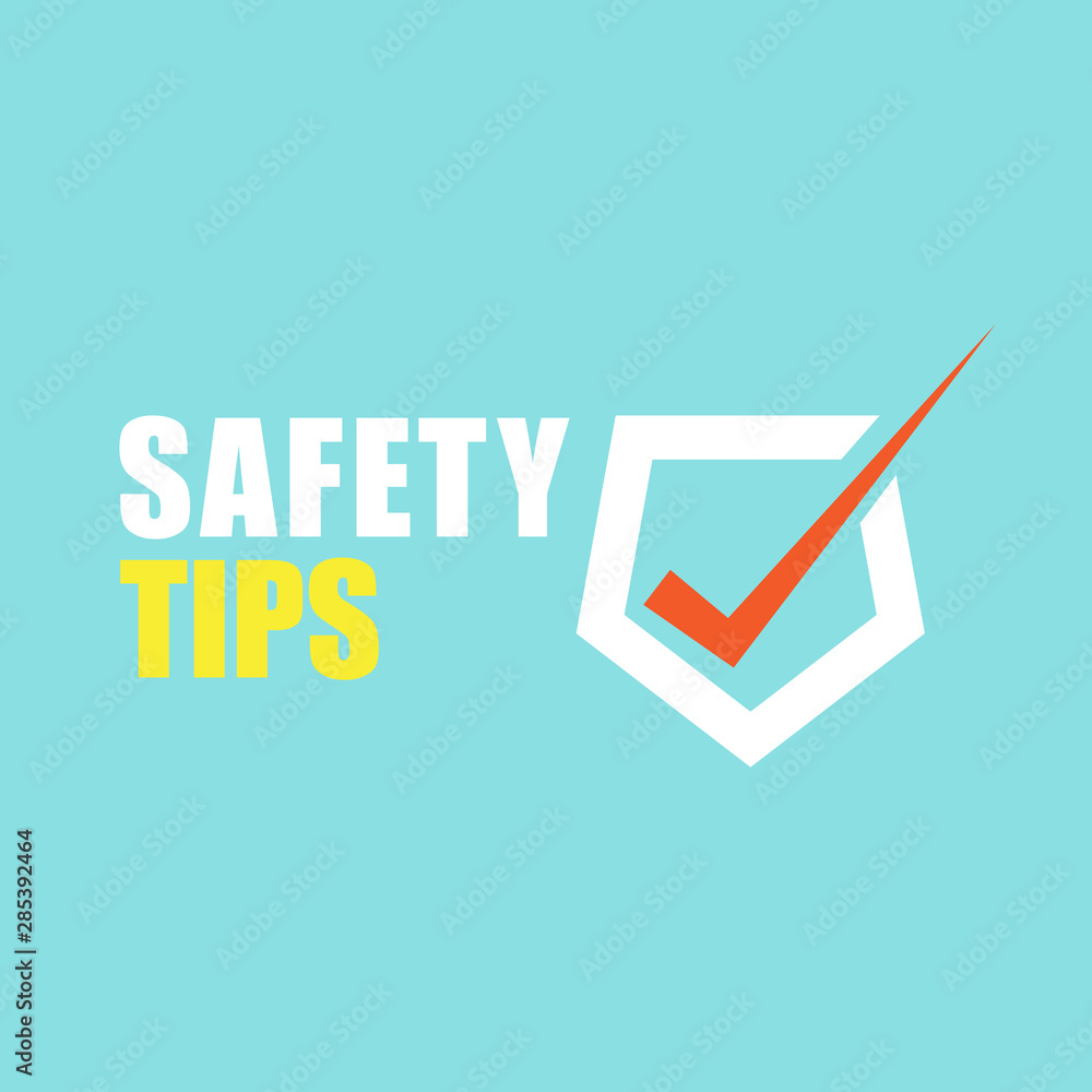 Safety tips illustration symbol on green Stock Vector | Adobe Stock