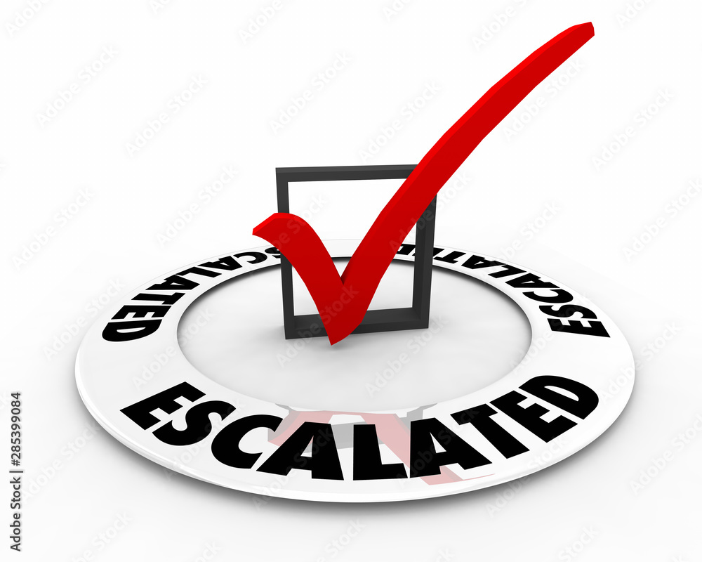 Escalation Check Mark Box Word 3d Illustration Stock Illustration ...