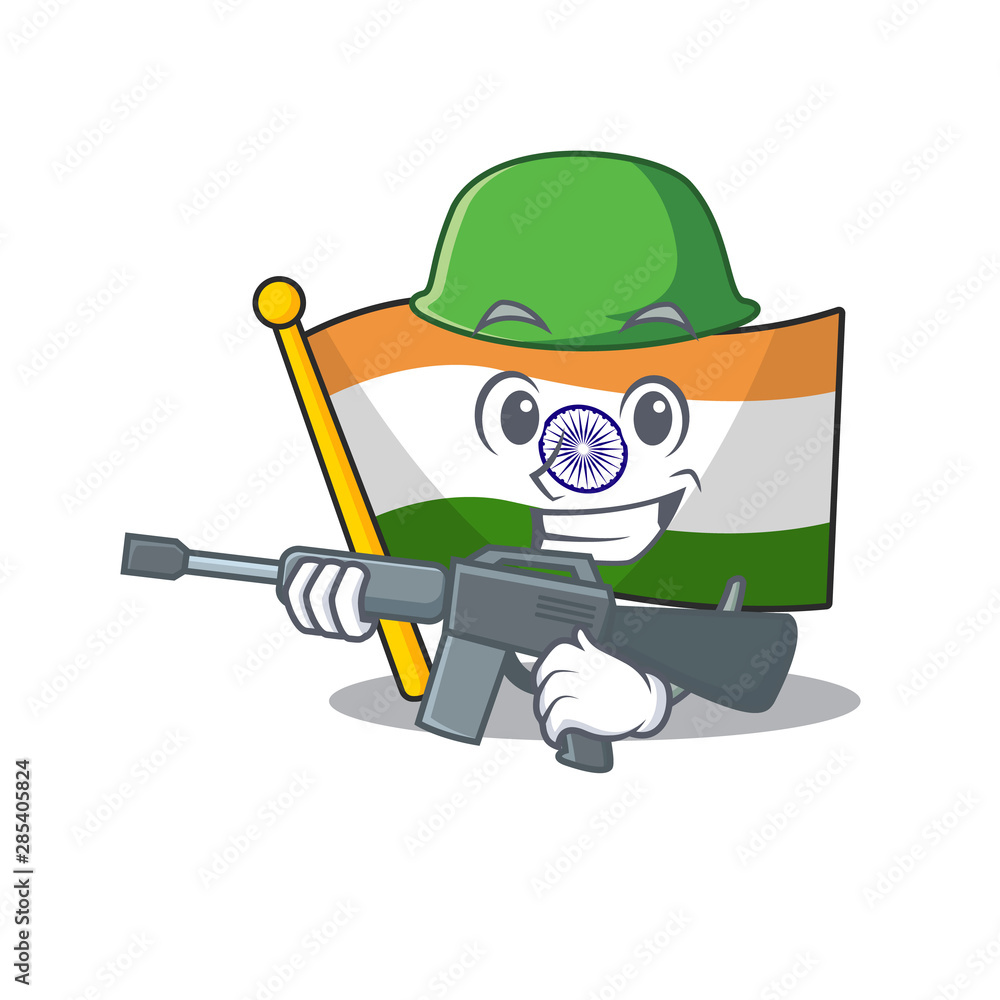 Army Indian flag kept in cartoon drawer Stock Vector | Adobe Stock