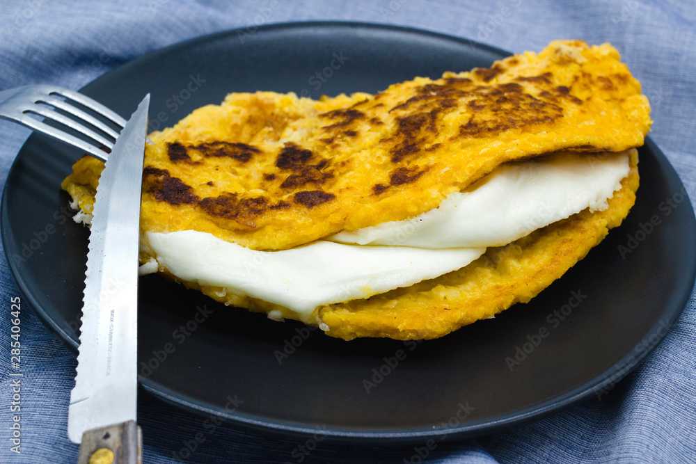 Cachapas ready to eat. Cachapa is traditional food from Venezuela ...