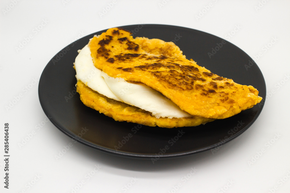 Cachapas on a white background. Cachapa is traditional food from ...