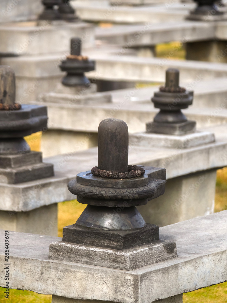 Shiva Lingam stone wrapped around with Rudraksha at meditation maze in ...
