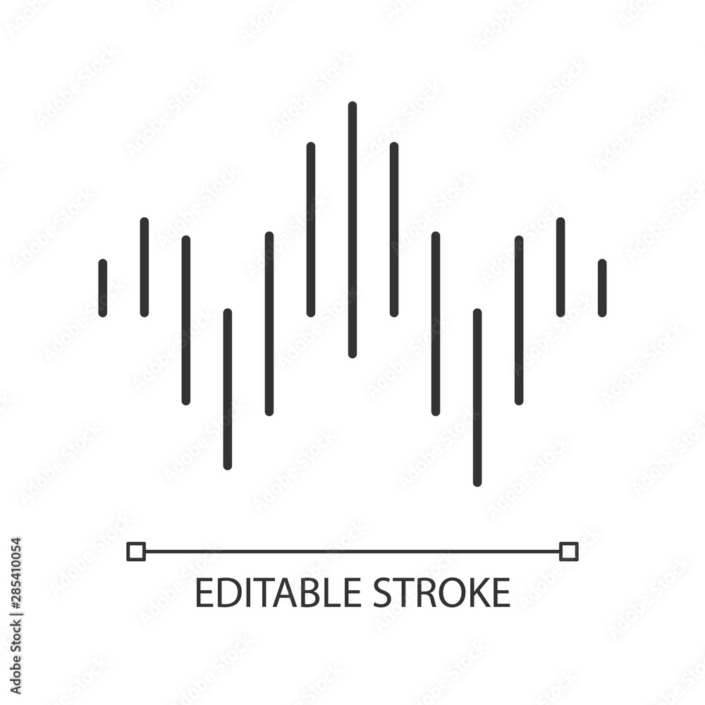 Dj sound wave linear icon. Thin line illustration. Soundtrack playing ...