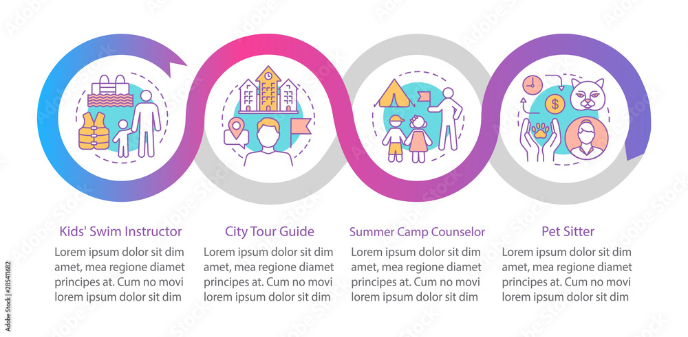 Summer part-time jobs vector infographic template. Business ...