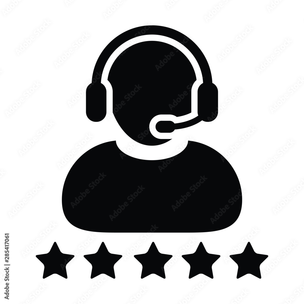 Business support icon vector male customer care service person profile ...