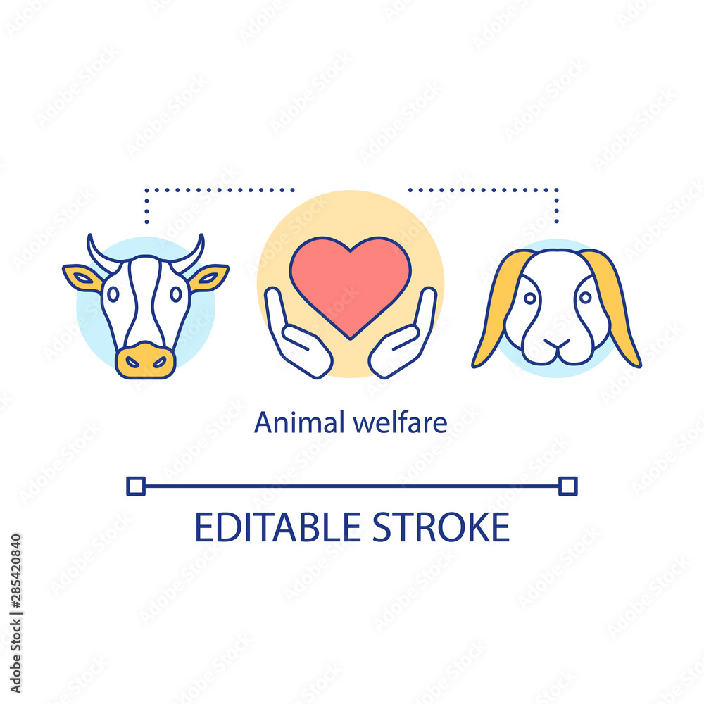 Animal welfare protection concept icon. Voluntary wildlife care idea ...