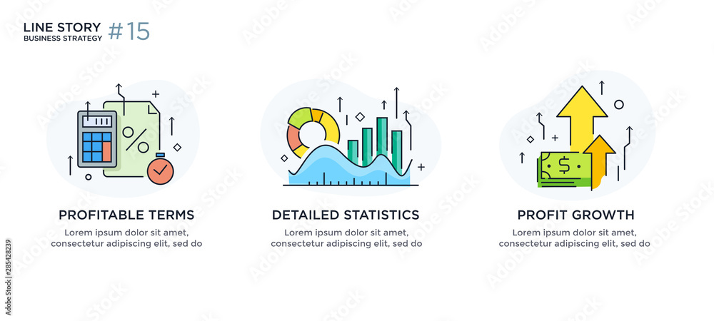 Set of illustrations concept with business concept. Workflow, growth ...