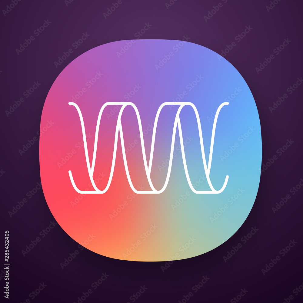 Sound wave app icon. Wavy ribbon line. Music, melody rhythm digital ...