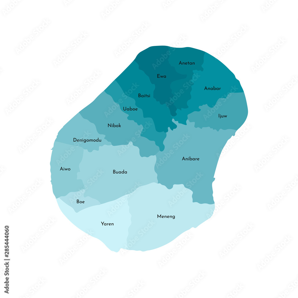 Vector isolated illustration of simplified administrative map of Nauru ...