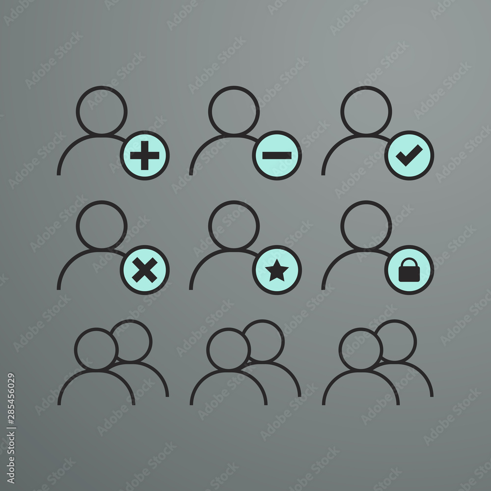 User Icon in trendy flat style isolated on grey background. User symbol ...