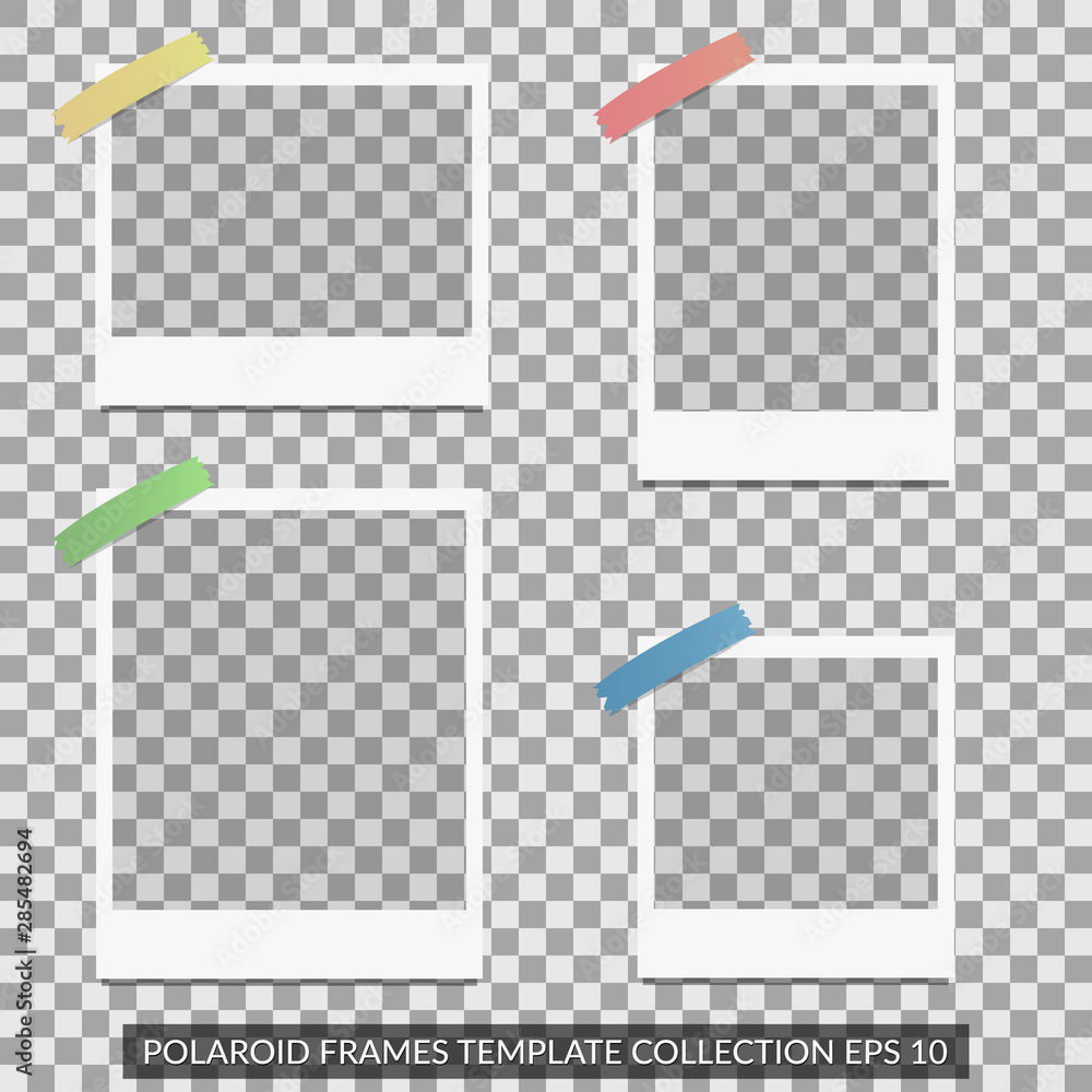 Realistic polaroid frames mockup. Picture frame with blank photo ...