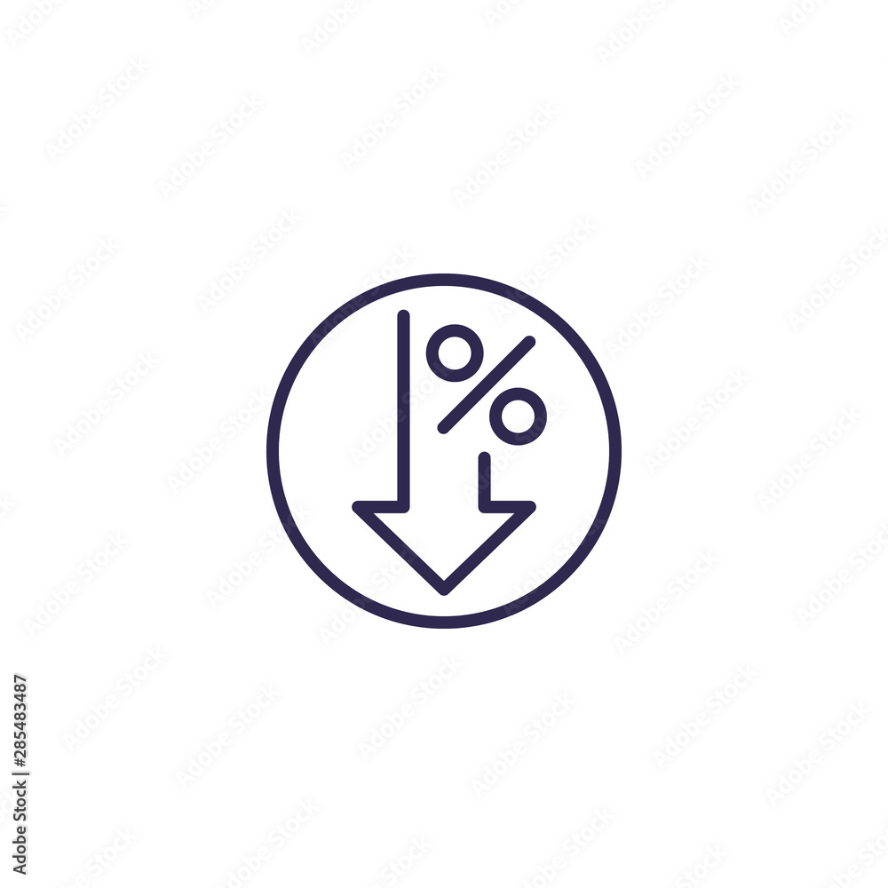 profit decrease icon, line vector Stock Vector | Adobe Stock