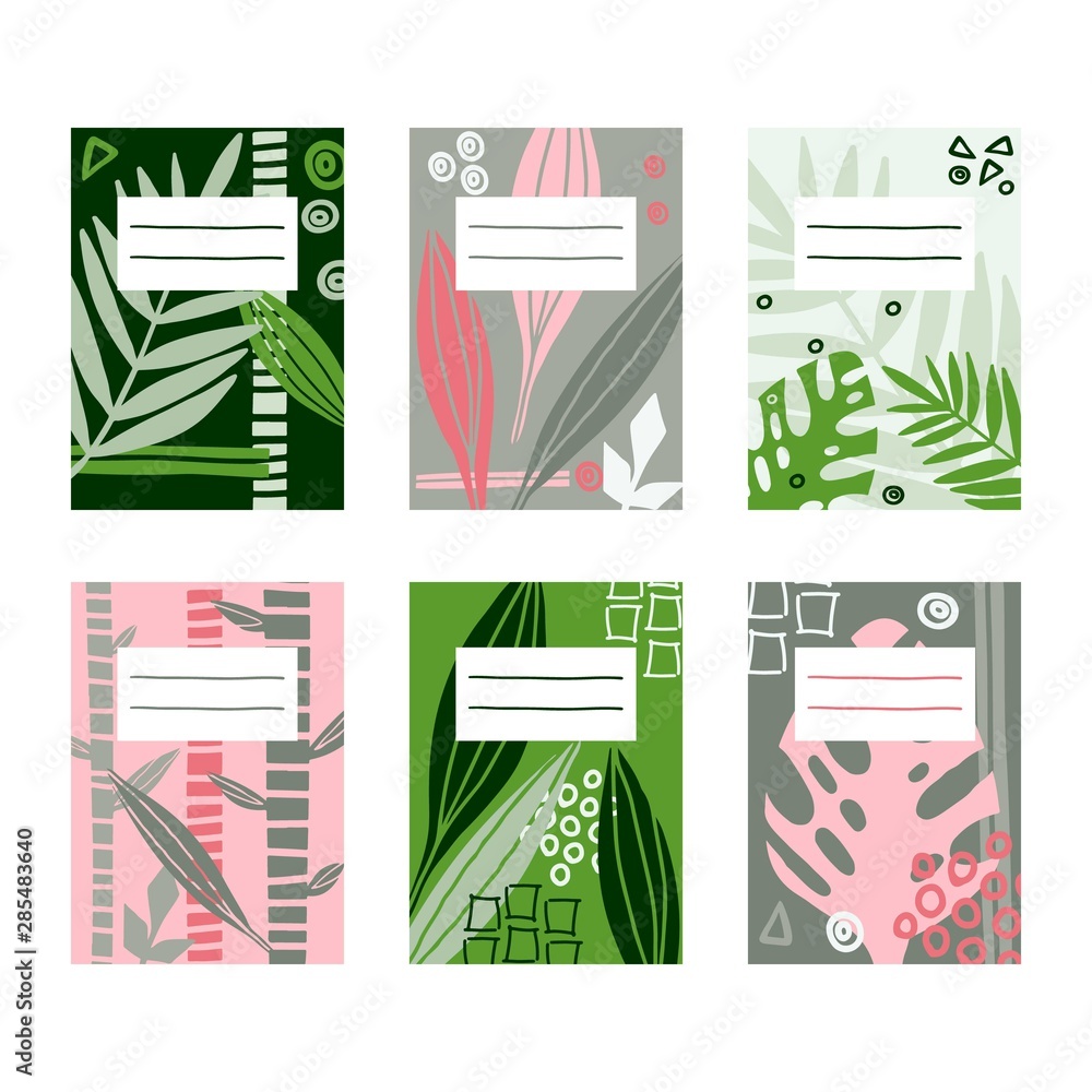 Pages with leaves template design for notebooks and sketchpad. Scribble ...