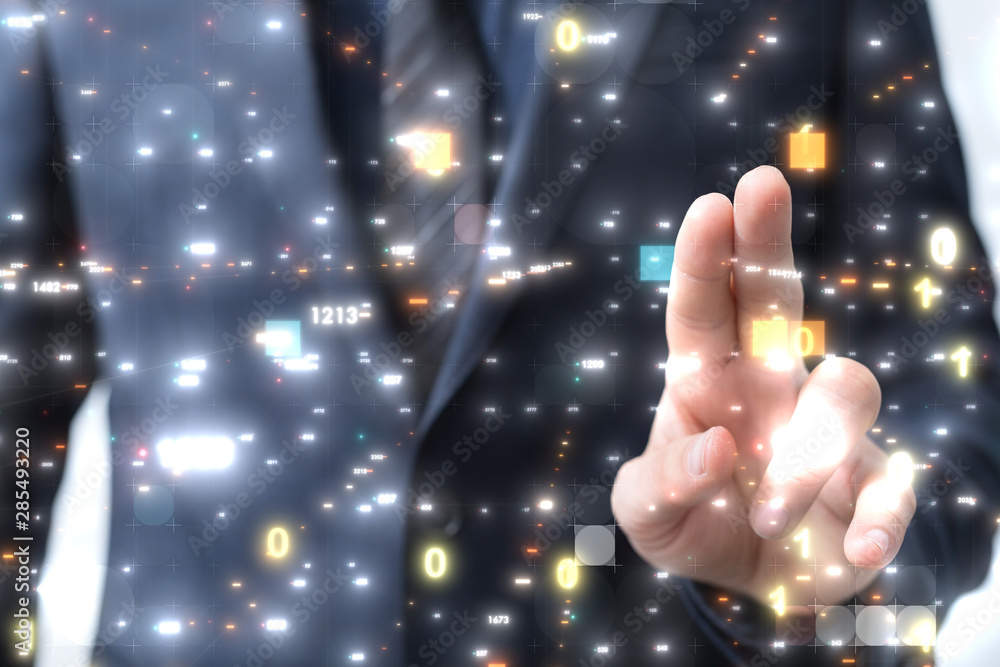 Innovation futuristic digital data binary code background technology ...