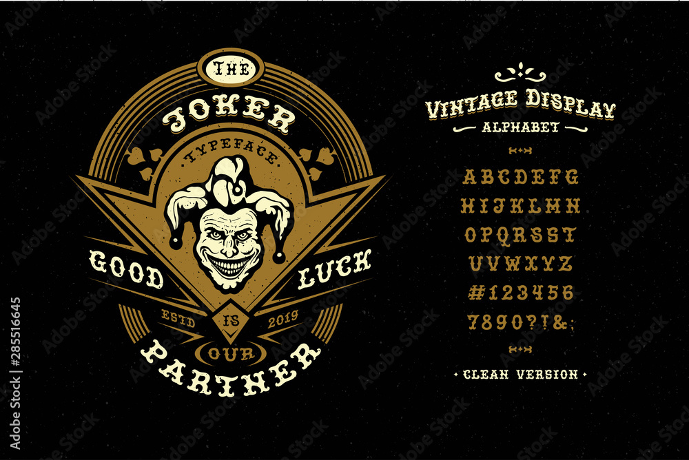 Font Joker. Hand crafted retro typeface design. Handmade lettering ...