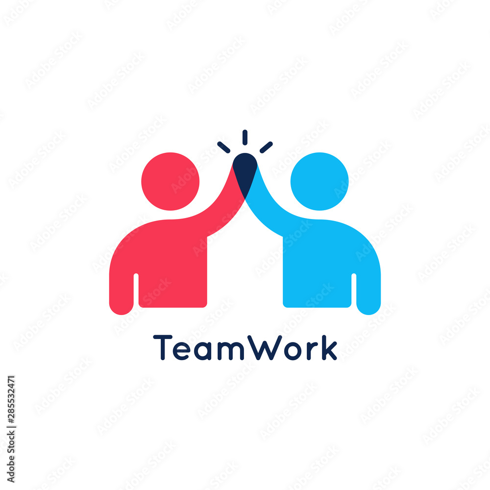 Teamwork concept logo. Team work icon on white Stock Vector | Adobe Stock