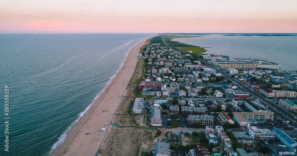 An aerial view of Dewey Beach in Delaware, a popular summertime tourist ...