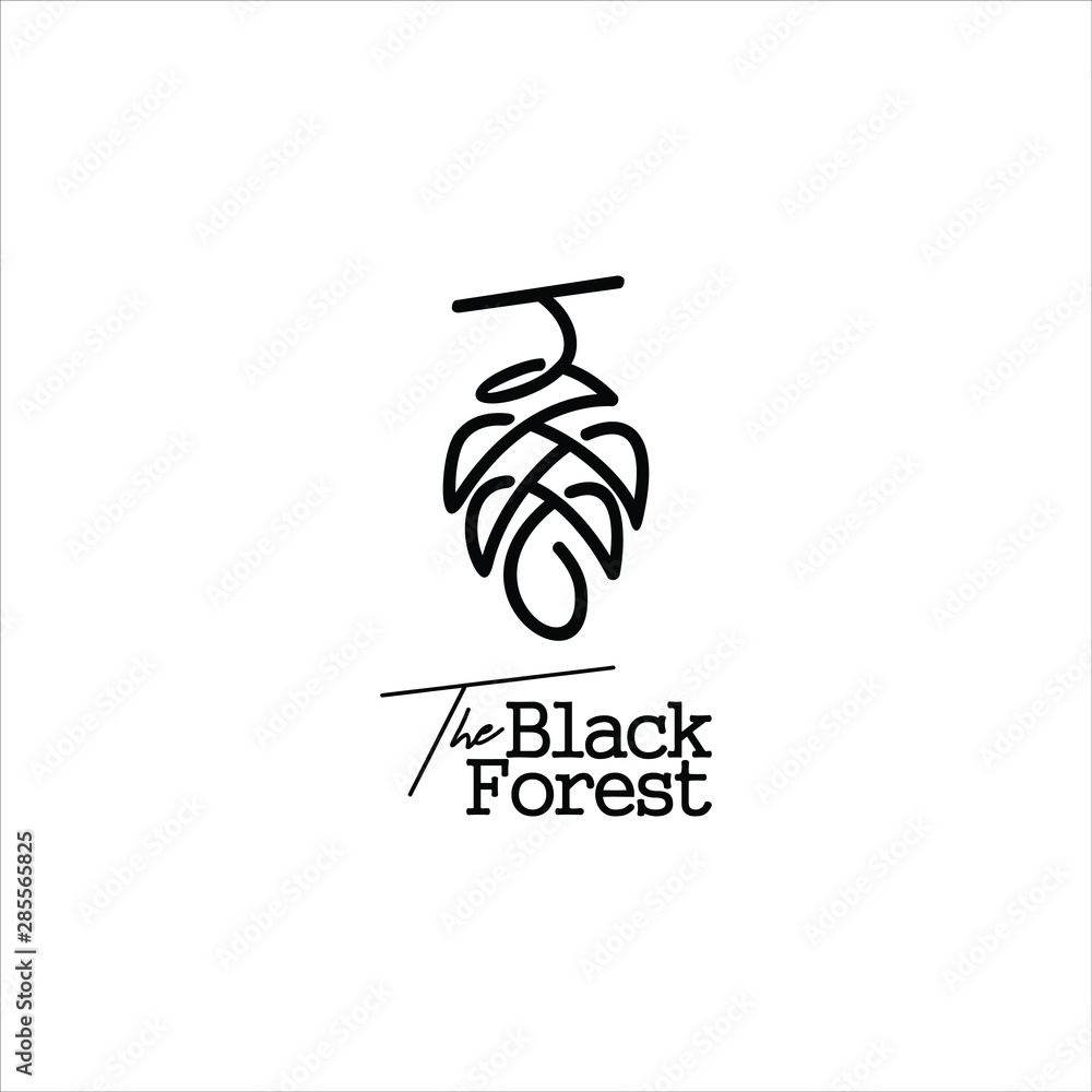 pine cone logo simple modern line with black color design idea Stock ...