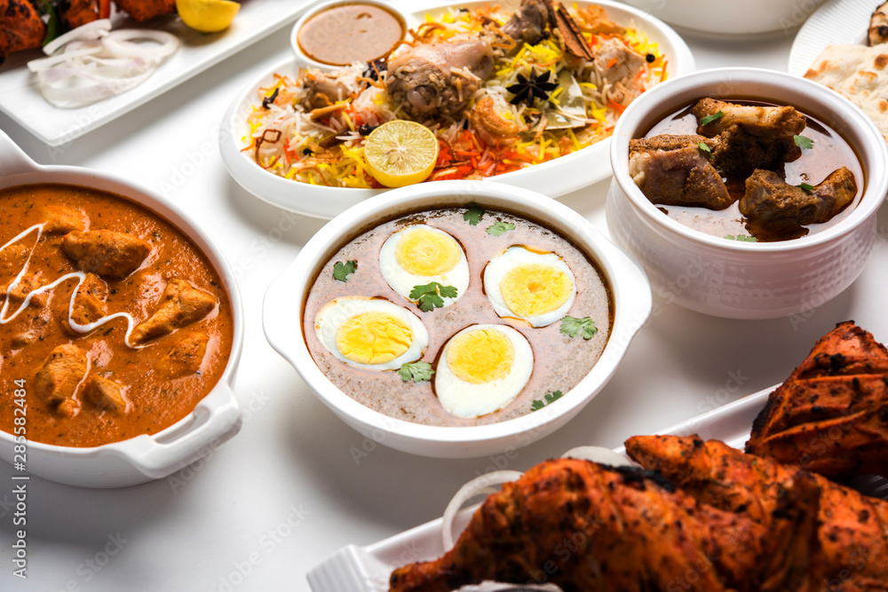 Assorted Indian Non Vegetarian food recipe served in a group. Includes ...