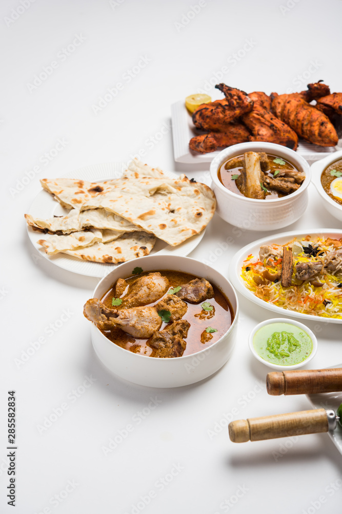 Assorted Indian Non Vegetarian food recipe served in a group. Includes ...