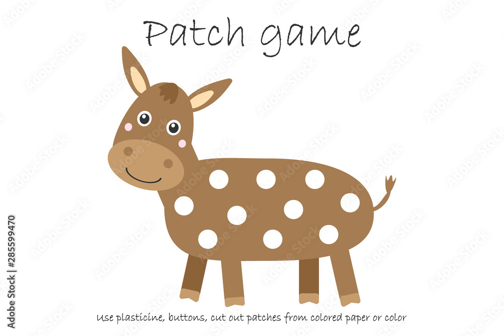 Education Patch game donkey for children to develop motor skills, use ...