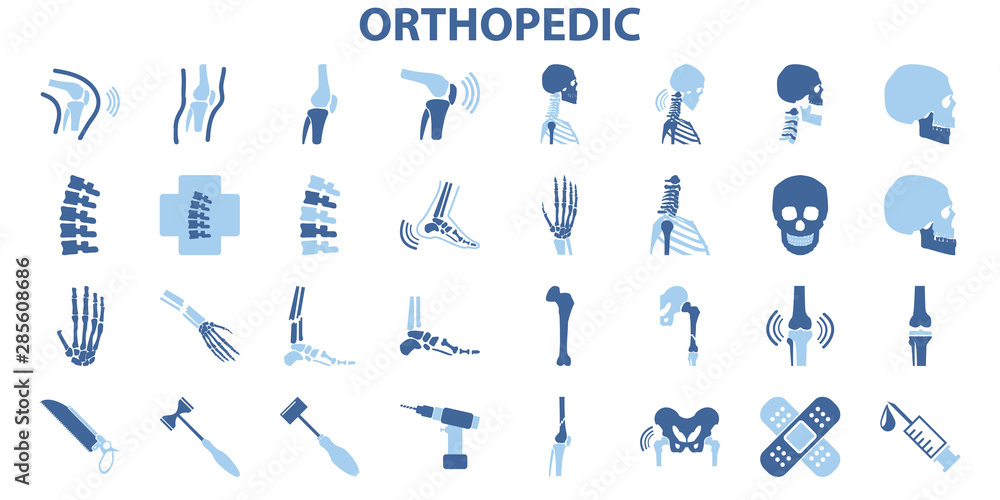 Orthopedic and spine symbol Set - vector illustration eps 10 , mono ...