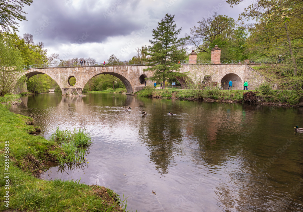 Sternbrueke bridge over Ilm river of Weimar Stock Photo | Adobe Stock