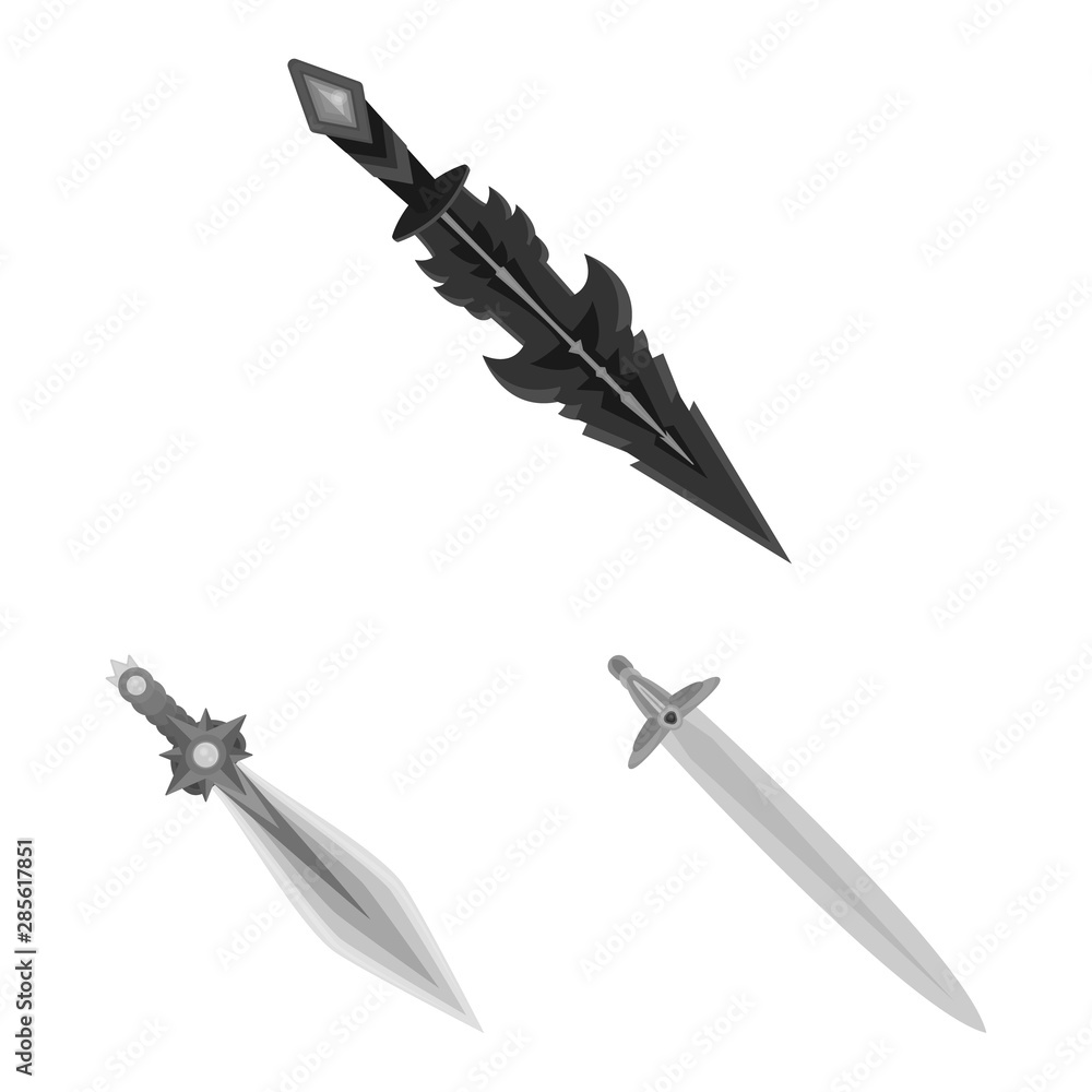 Vector illustration of sharp and blade sign. Collection of sharp and ...