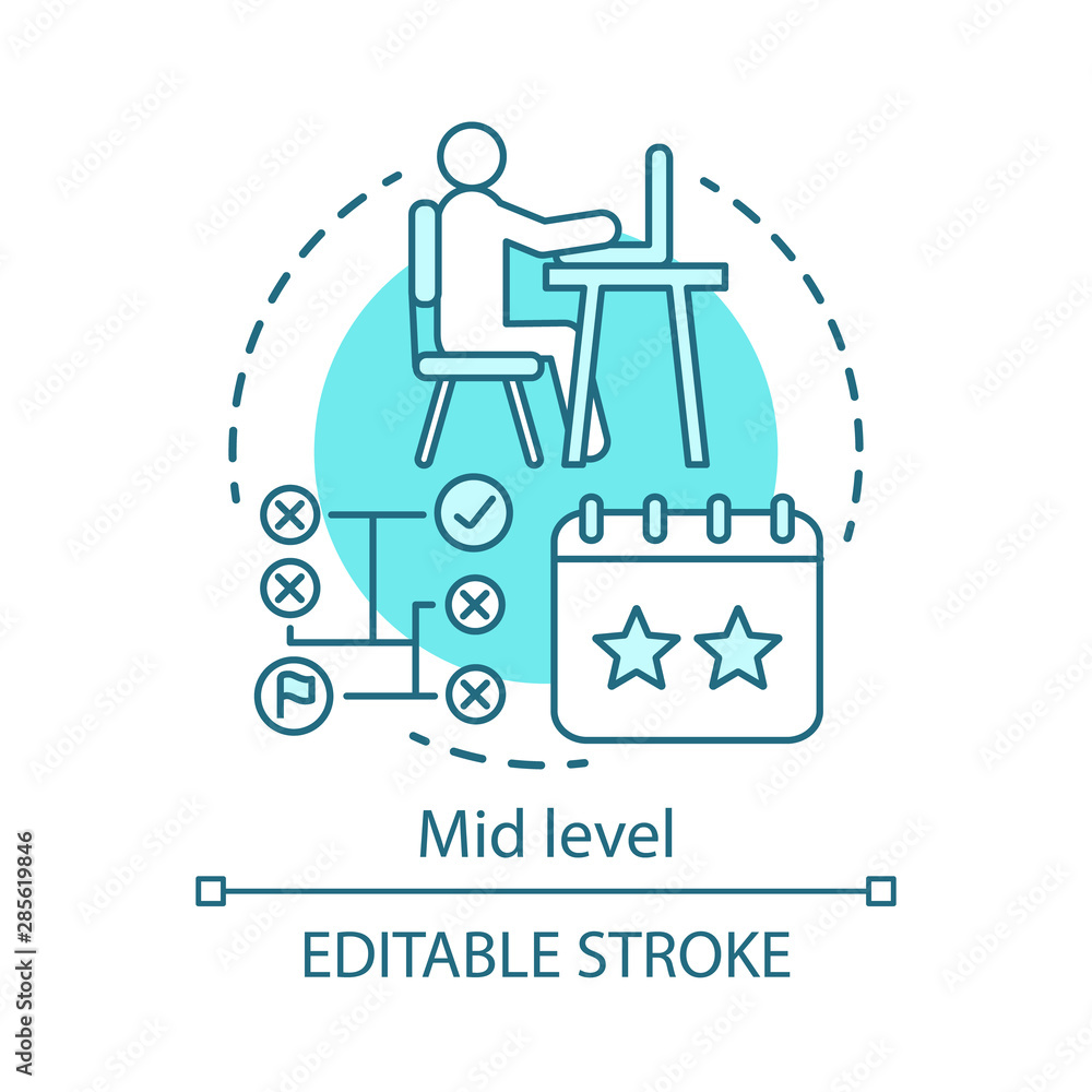Mid level concept icon. Work experience idea thin line illustration ...