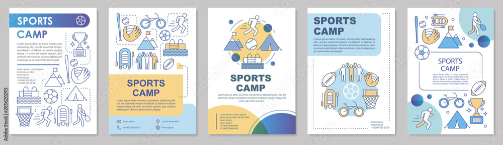 Sports camp, physical activity brochure template layout. Flyer, booklet ...