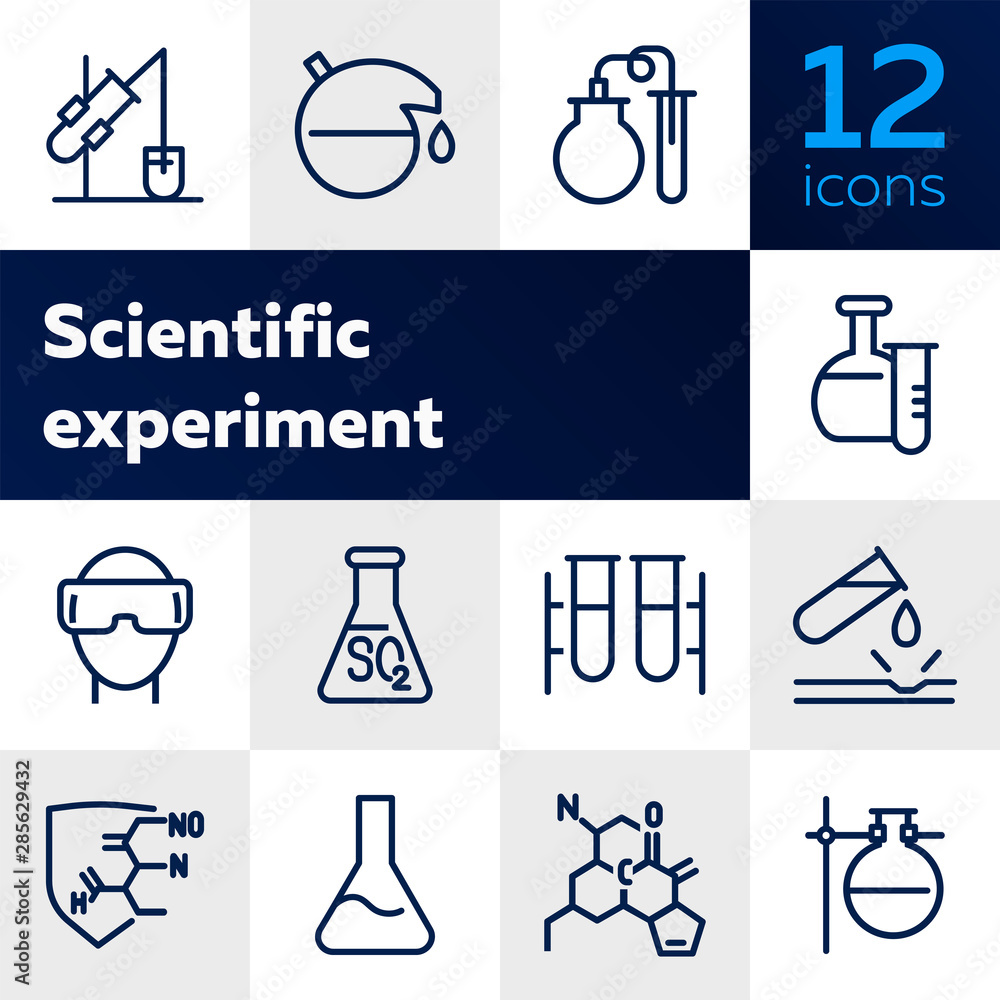 Scientific experiment icon. Set of line icon on white background ...