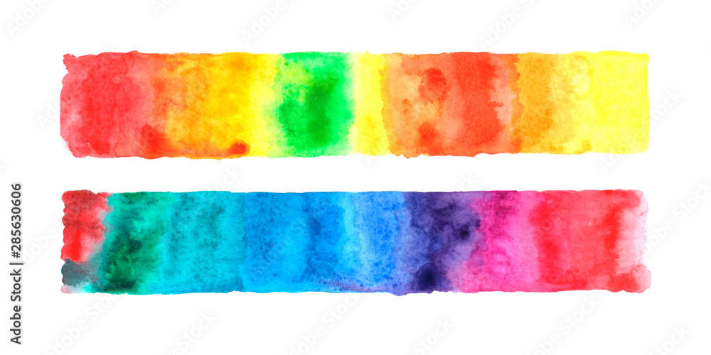 rainbow watercolor paint strips splash . illustration for design ...