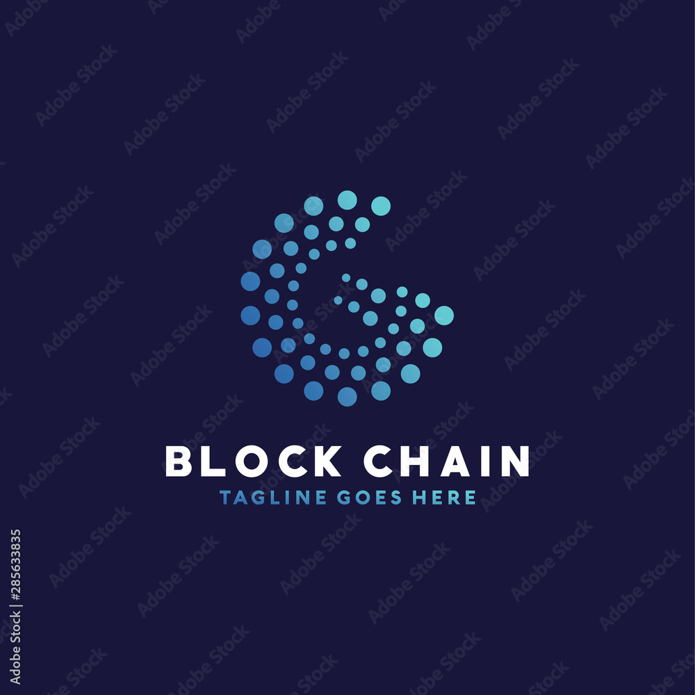 Block Chain Logo Technology Icon. Digital Vector Modern Symbol. Company ...